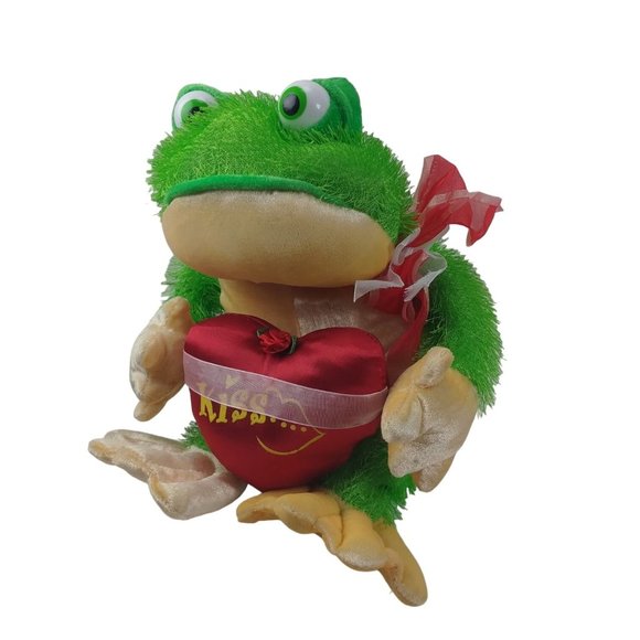Dan Dee | Toys | Dan Dee Frog Plush Holding A Red Heart Kiss Stuffed ...